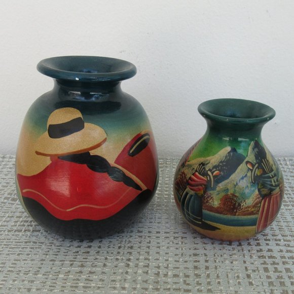 Vintage | Accents | Peruvian Inca Clay Vase Hand Crafted Painted Peru ...